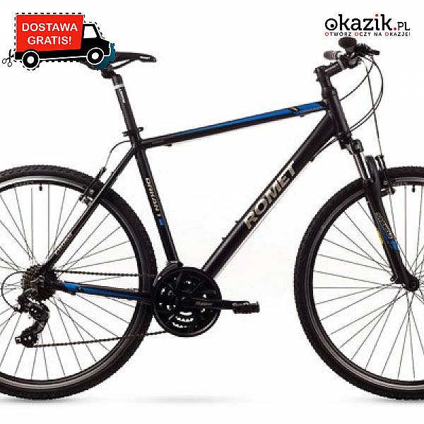 Crossowy stalowy rower Romet ORKAN 1M. Napęd SHIMANO,...