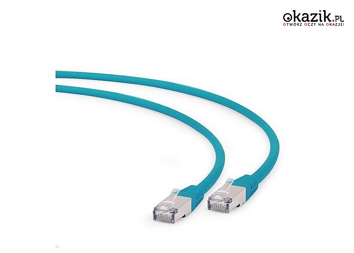 Gembird: Patch cord Kat.6A S/FTP LSZH 0.5m zielony